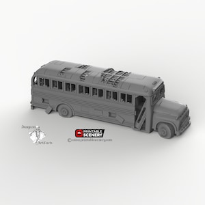 Abandoned School Bus - 15mm 28mm 20mm 32mm Brave New Worlds Wasteworld ...