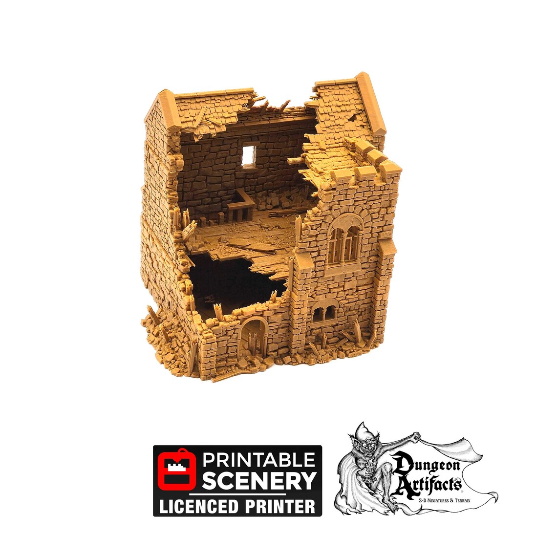 Ruined Norman Stone Keep - King and Country - Printable Scenery Terrain ...