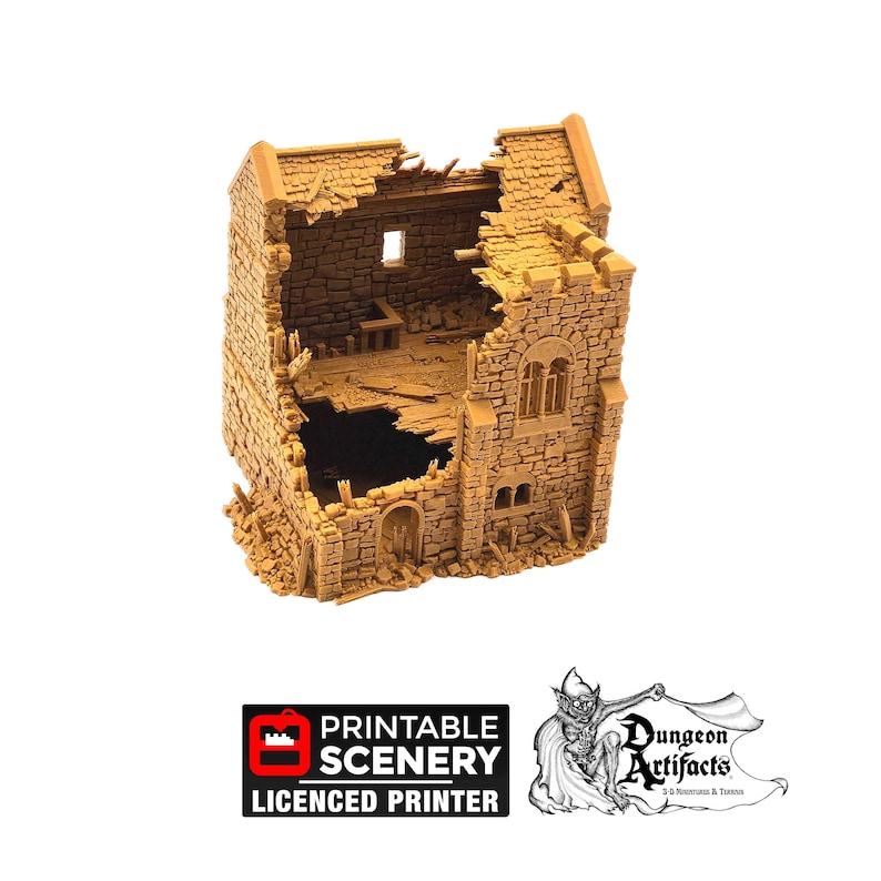 Ruined Norman Stone Keep - King and Country - Printable Scenery Terrain ...