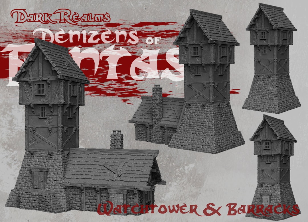 Watchtower and Barracks - Denizens of Fantasy - Dark Realms Terrain ...