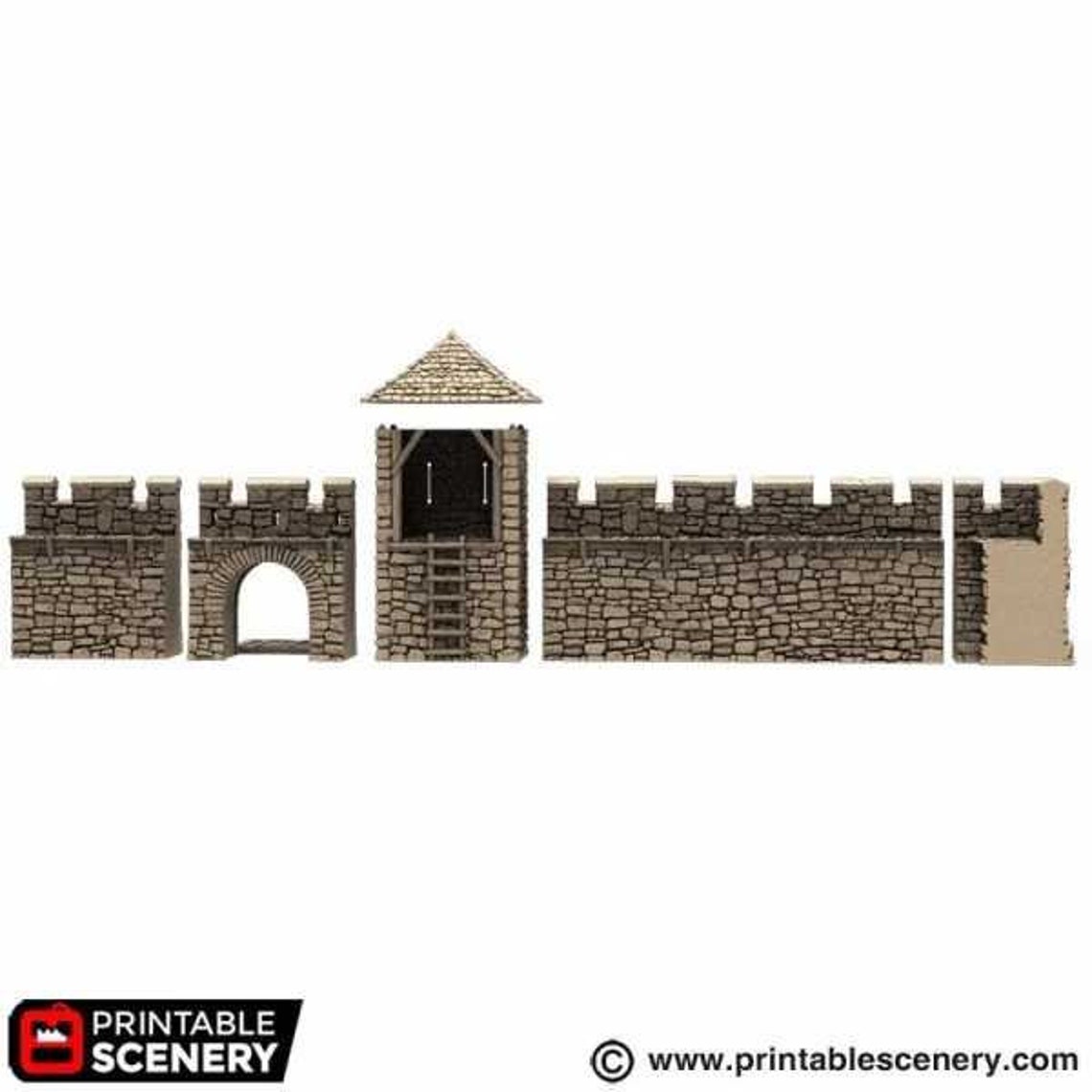 Norman Stone Fort Walls King and Country Printable Scenery - Etsy