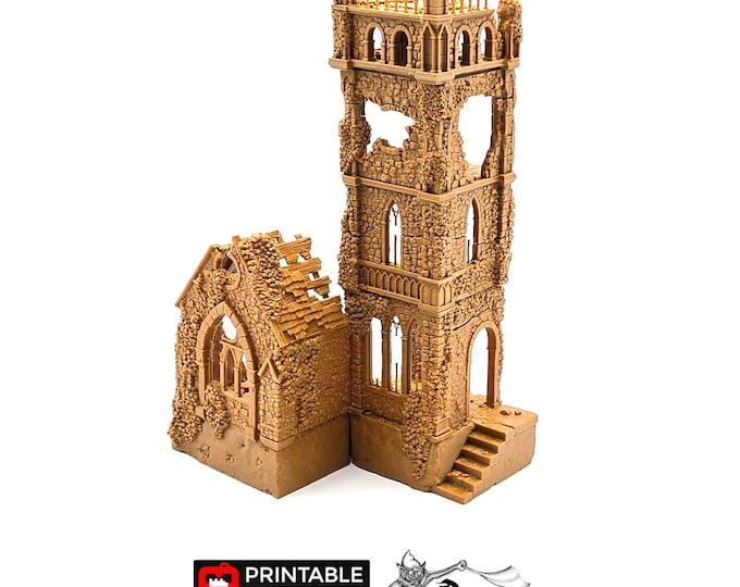 Shadowfey Bell Tower and Sept Dnd Miniature Terrain for Dungeons and ...