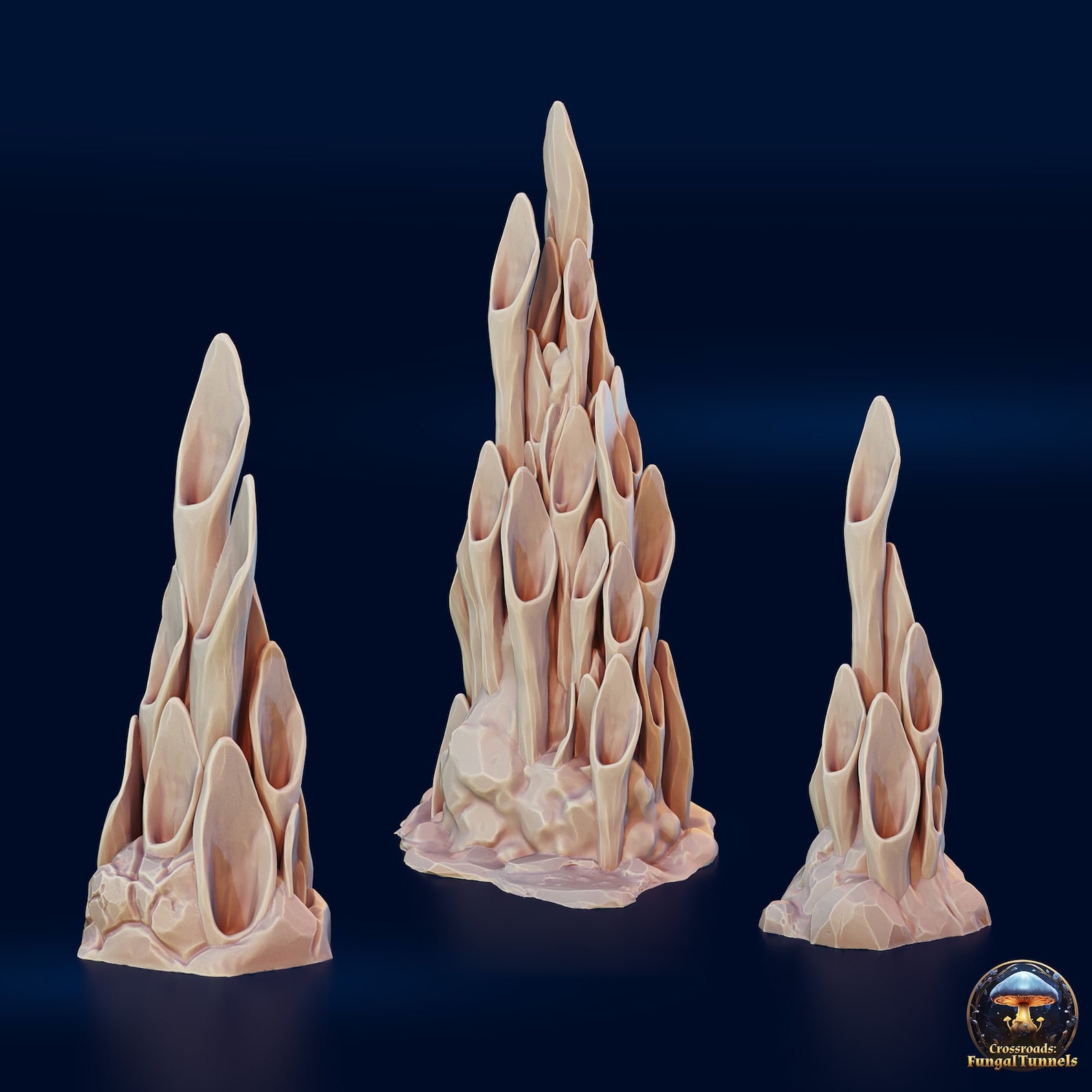 Pipe Mushrooms - Crossroads Fungal Tunnels - 3dhexes Wargaming Terrain ...