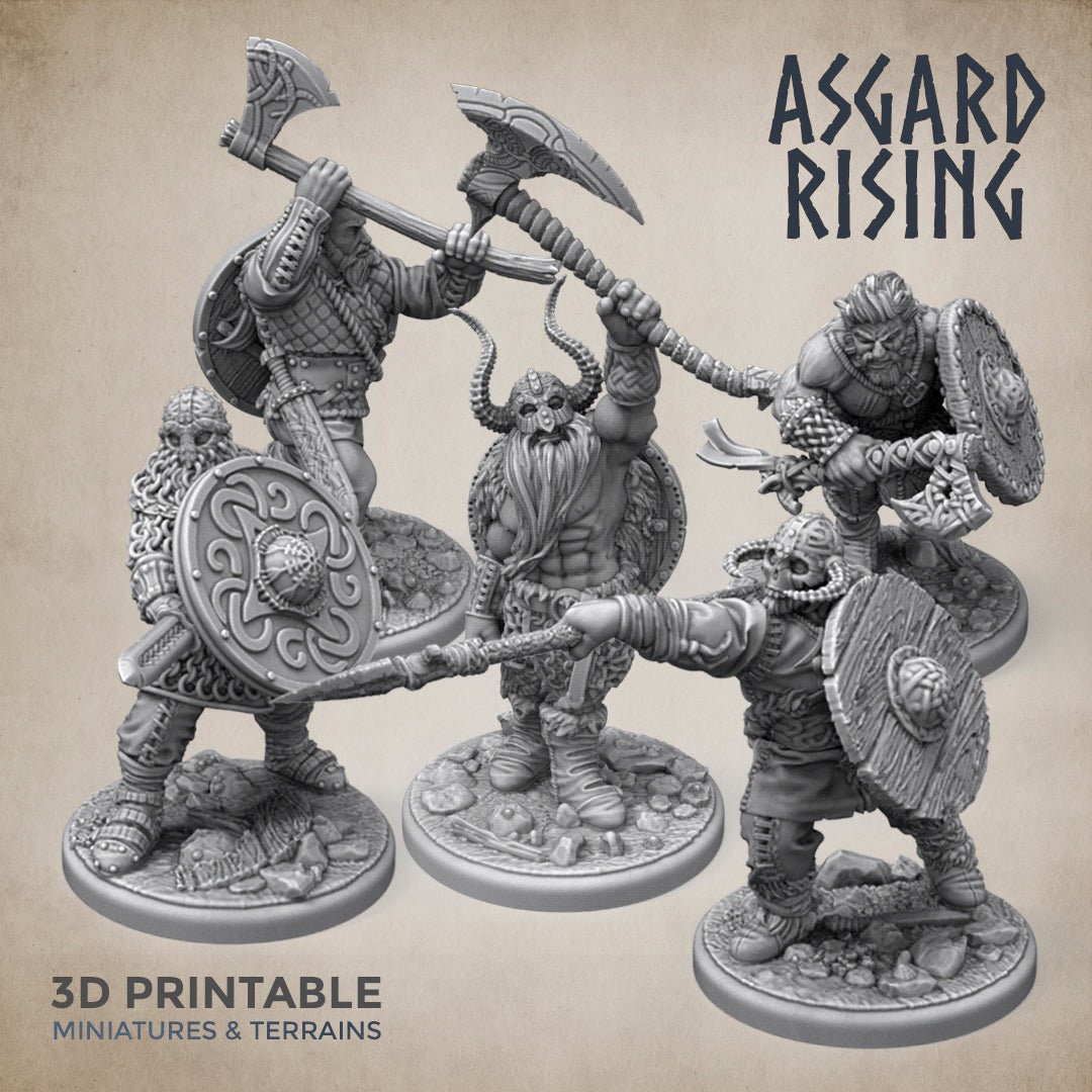 Midgard Shieldmen Vikings Warband Set - Asgard Rising Miniatures ...