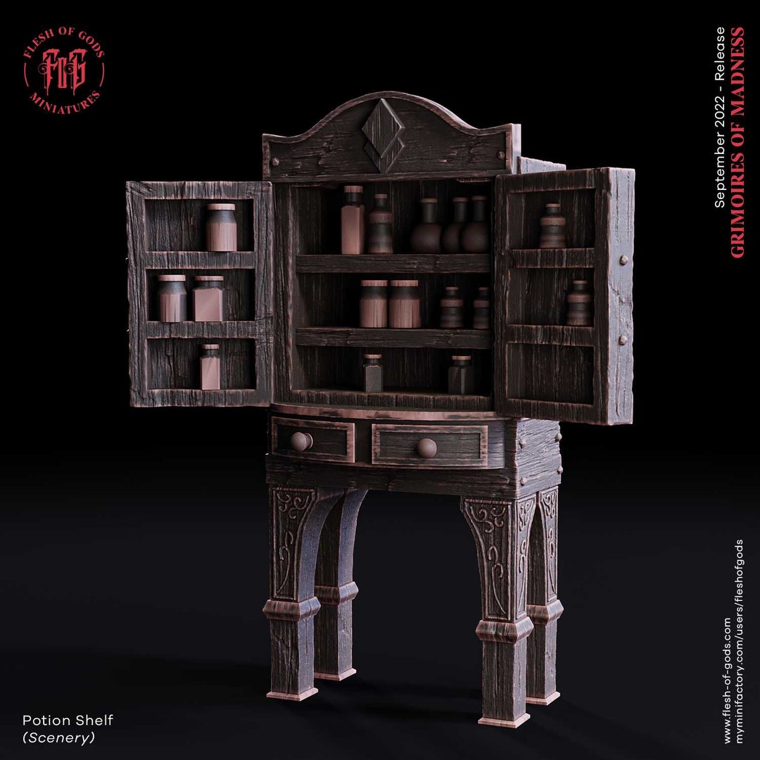 Potion Shelf - Grimoires of Madness - Flesh of Gods - Wargaming D&d Dnd ...