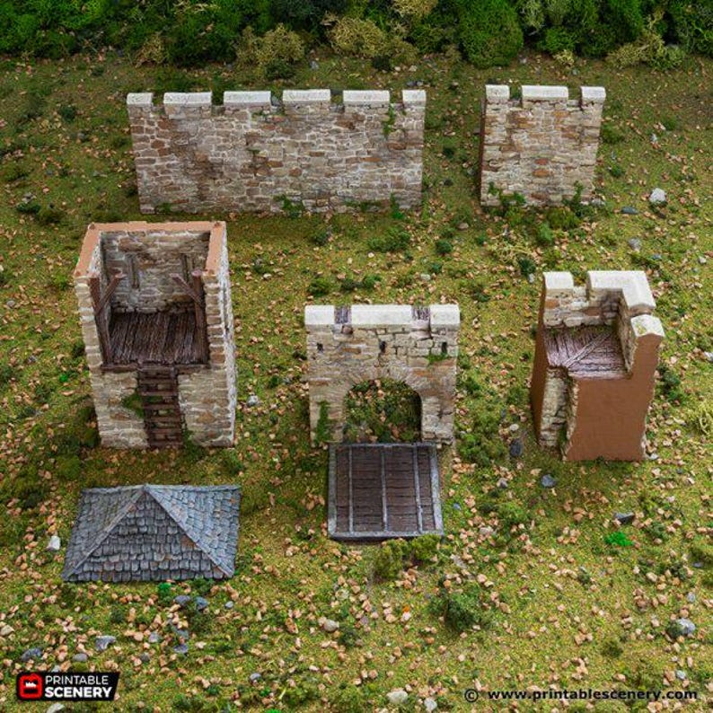 Norman Stone Fort Walls - King and Country - Printable Scenery Terrain ...