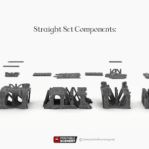 Ruined Bridge Spans - 15mm 20mm 28mm 32mm Printable Scenery Shadowfey ...