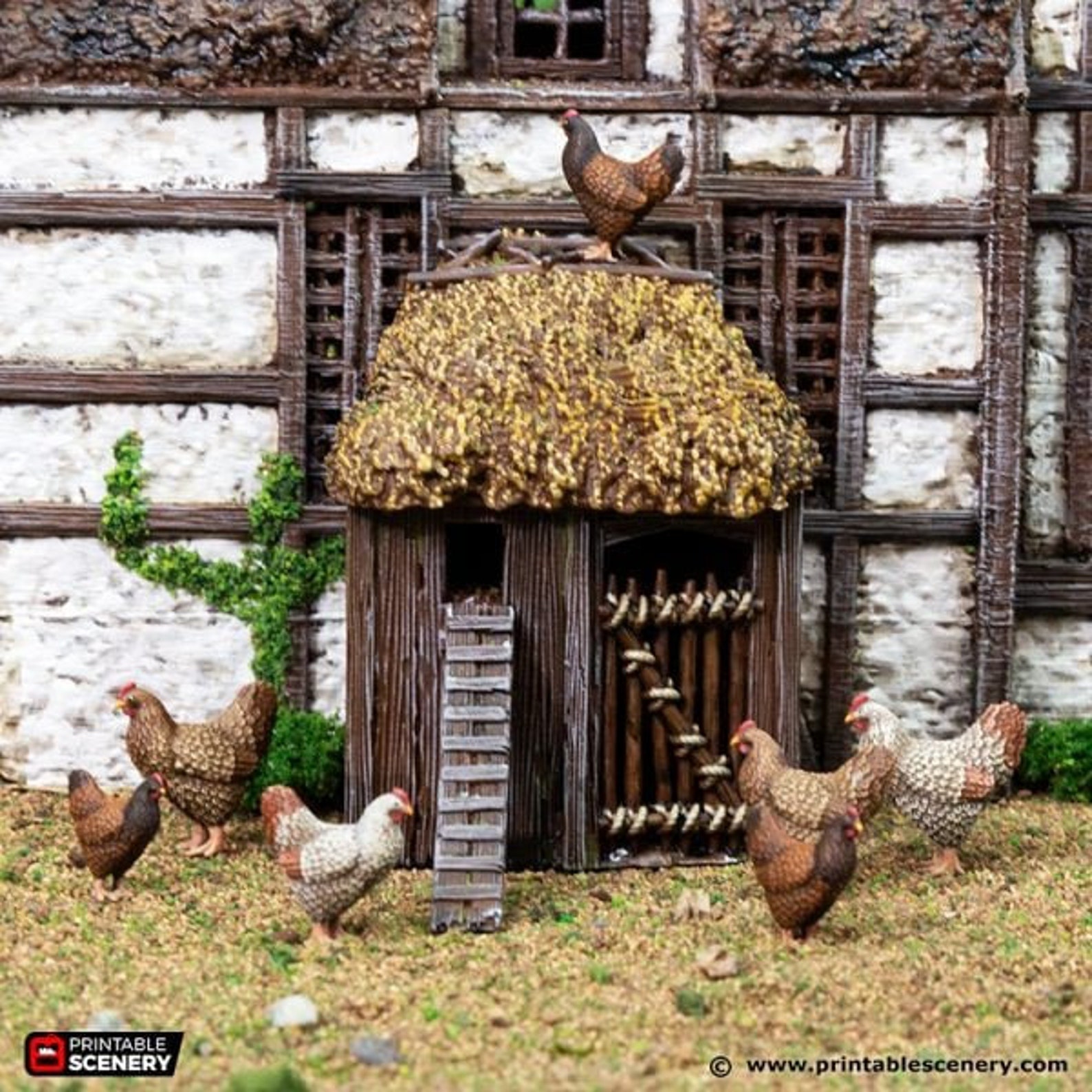 Farm Chicken Hut - King and Country - Printable Scenery Terrain ...