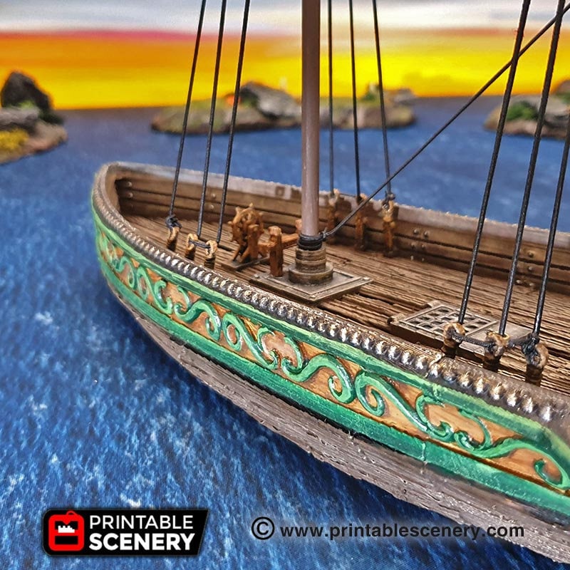 Sea Reaver Ship - Dwarves, Elves and Demons - 15mm 28mm 32mm Wargaming ...