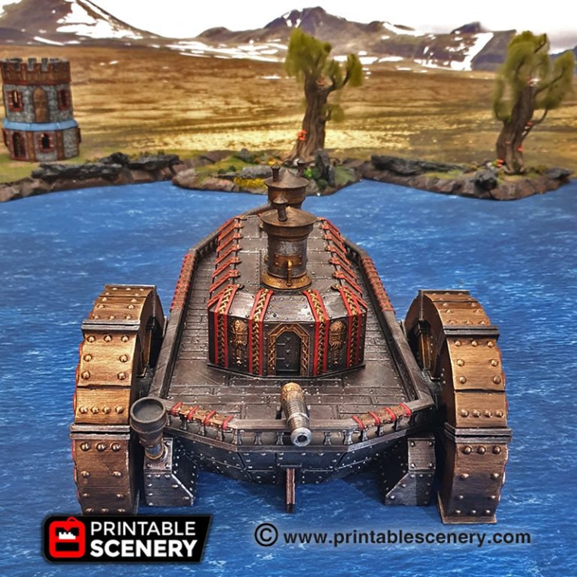 Steam Ironclad - Dwarves, Elves and Demons - 28mm Wargaming Terrain - Etsy