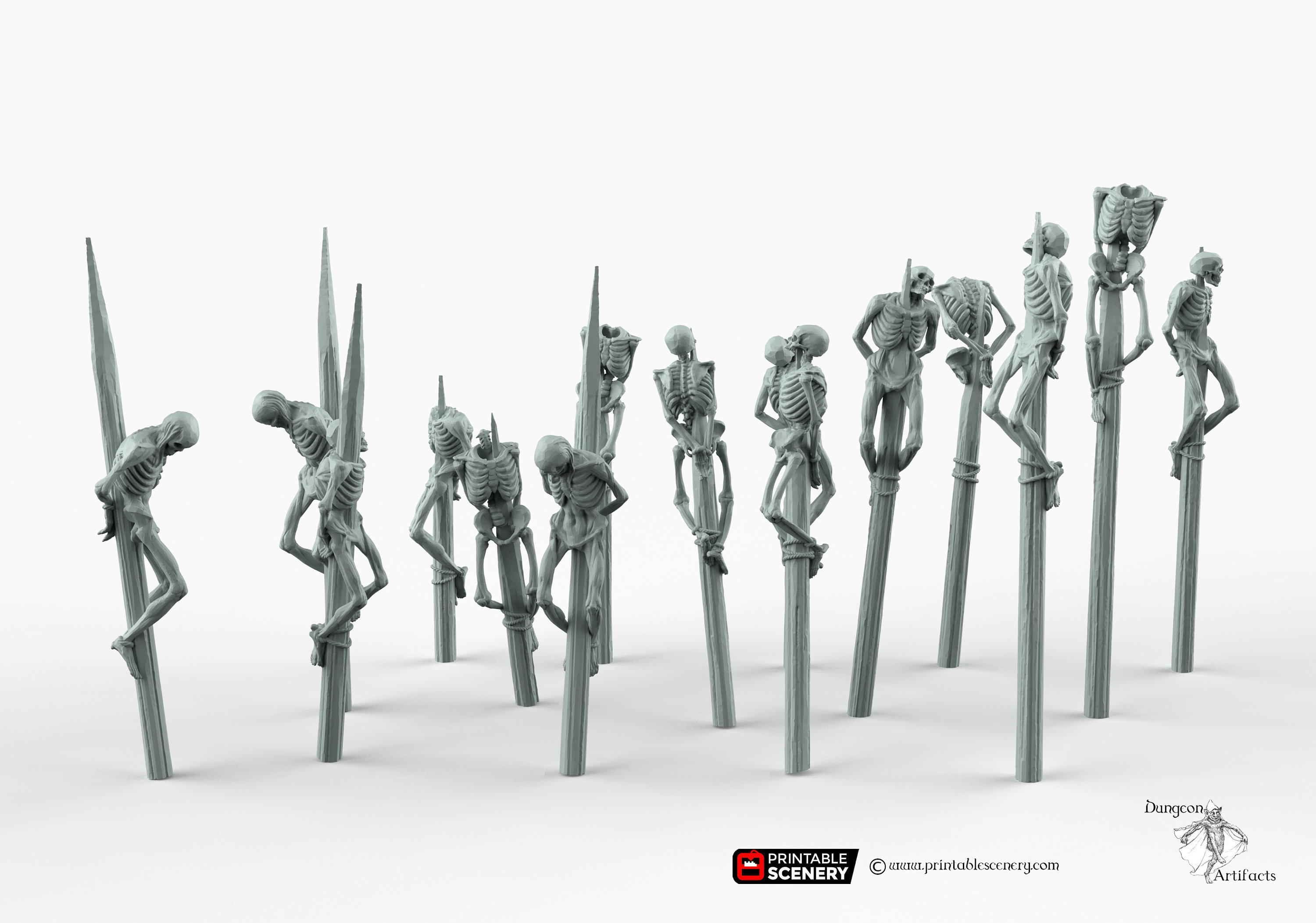 Impaled Skeletons 28mm 32mm 40mm 54mm 75mm Printable Scenery - Etsy.de