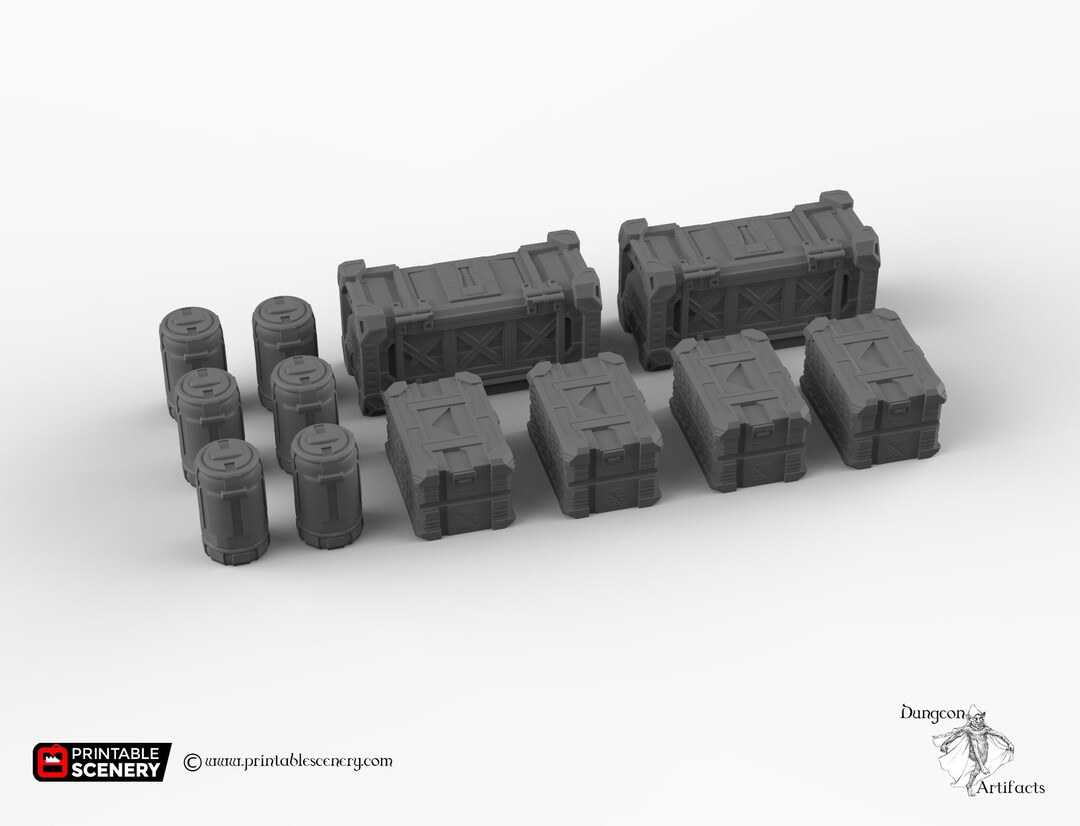 Starship Cargo Bay Containers - 15mm 28mm 32mm 42mm Brave New Worlds ...