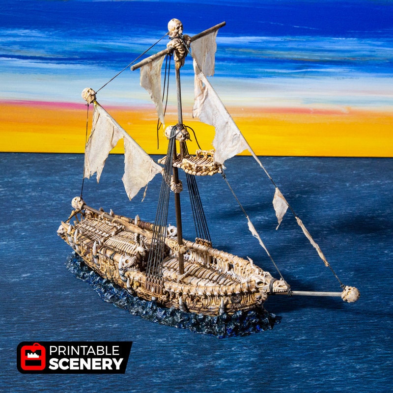 The Lost Islands - Undead Sloop - 15mm 28mm 32mm Wargaming Terrain ...