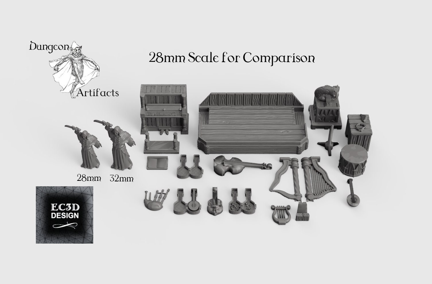 Music and Sound - Musical Instruments Set - 28mm 32mm Hero's Hoard ...