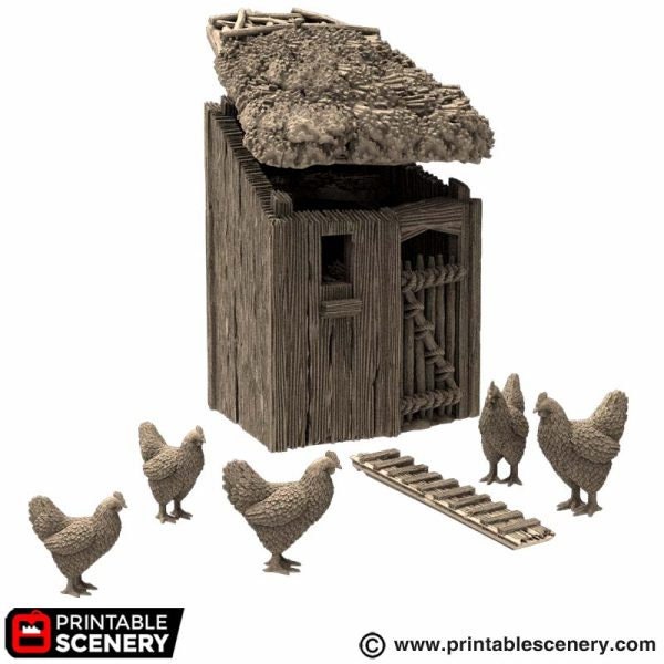 Farm Chicken Hut - King and Country - Printable Scenery Terrain ...
