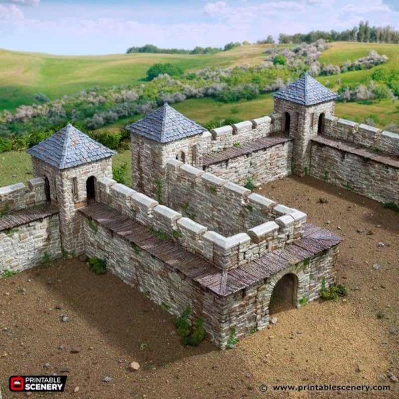 Norman Fort Walls - Corner Towers - King and Country - Printable ...