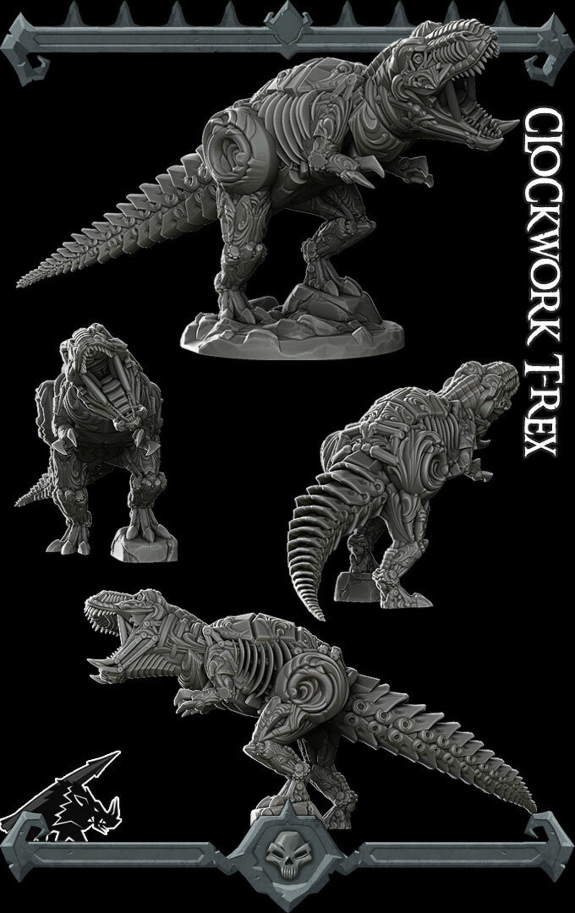Clockwork T-rex Tyrannosaurus Wargaming Miniatures Monster - Etsy