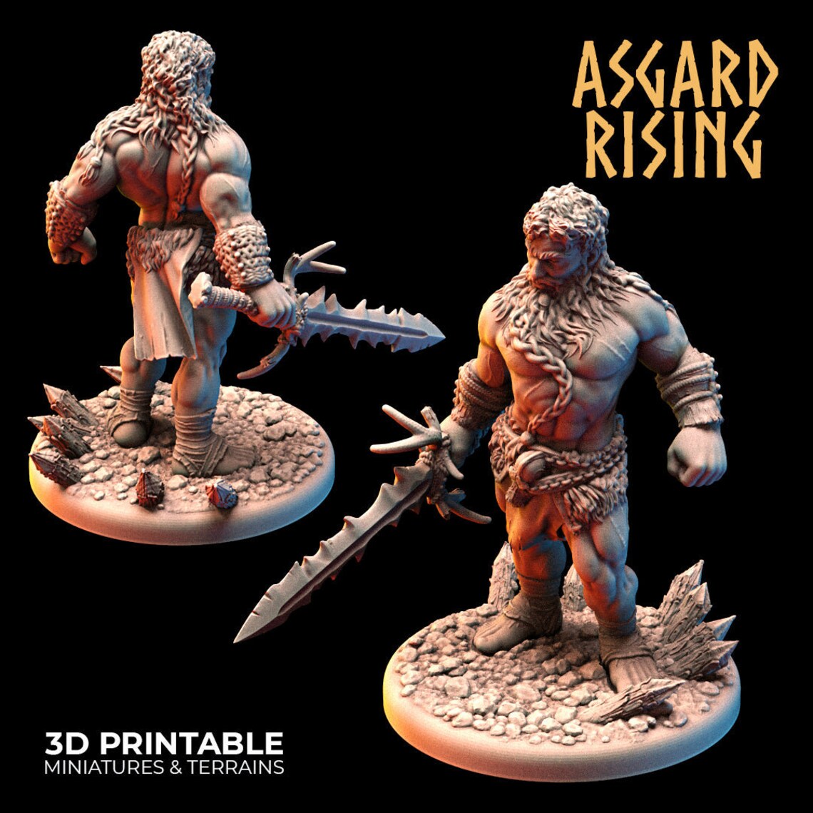 Berserker Warband Set - Asgard Rising Miniatures - Wargaming D&d Dnd - Etsy