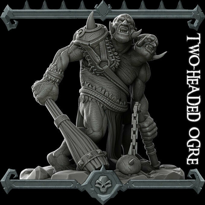 Two-headed Ogre - Ettin - Wargaming Miniatures Monster Rocket Pig Games ...