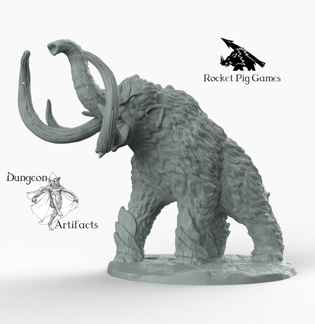 Dire Woolly Mammoth - Wargaming Miniatures Monster Rocket Pig Games D&D ...