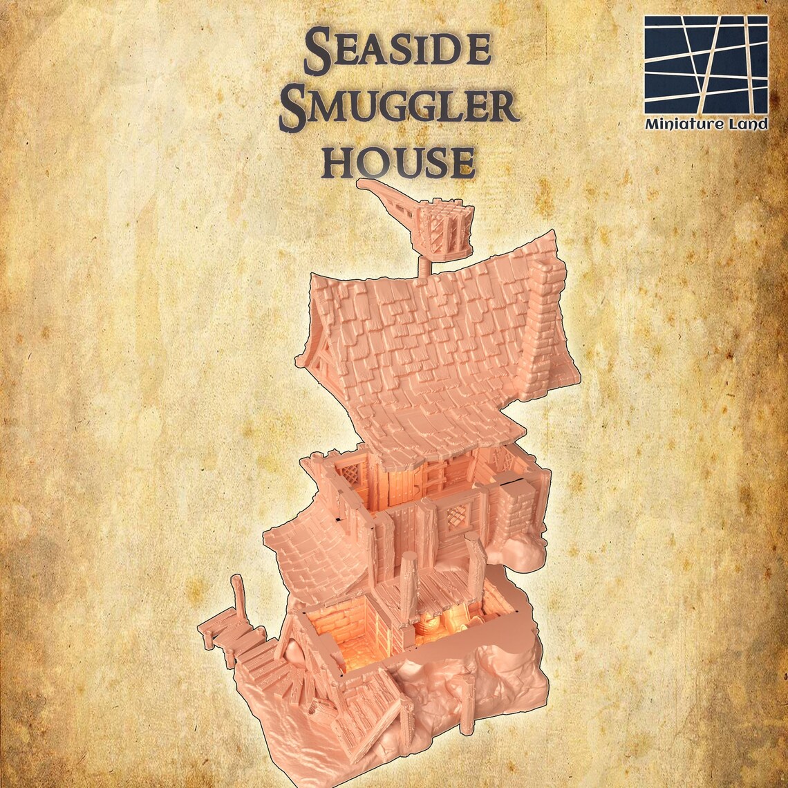 Seaside Smuggler House - Miniatureland Terrain Wargaming D&D Dnd - Etsy