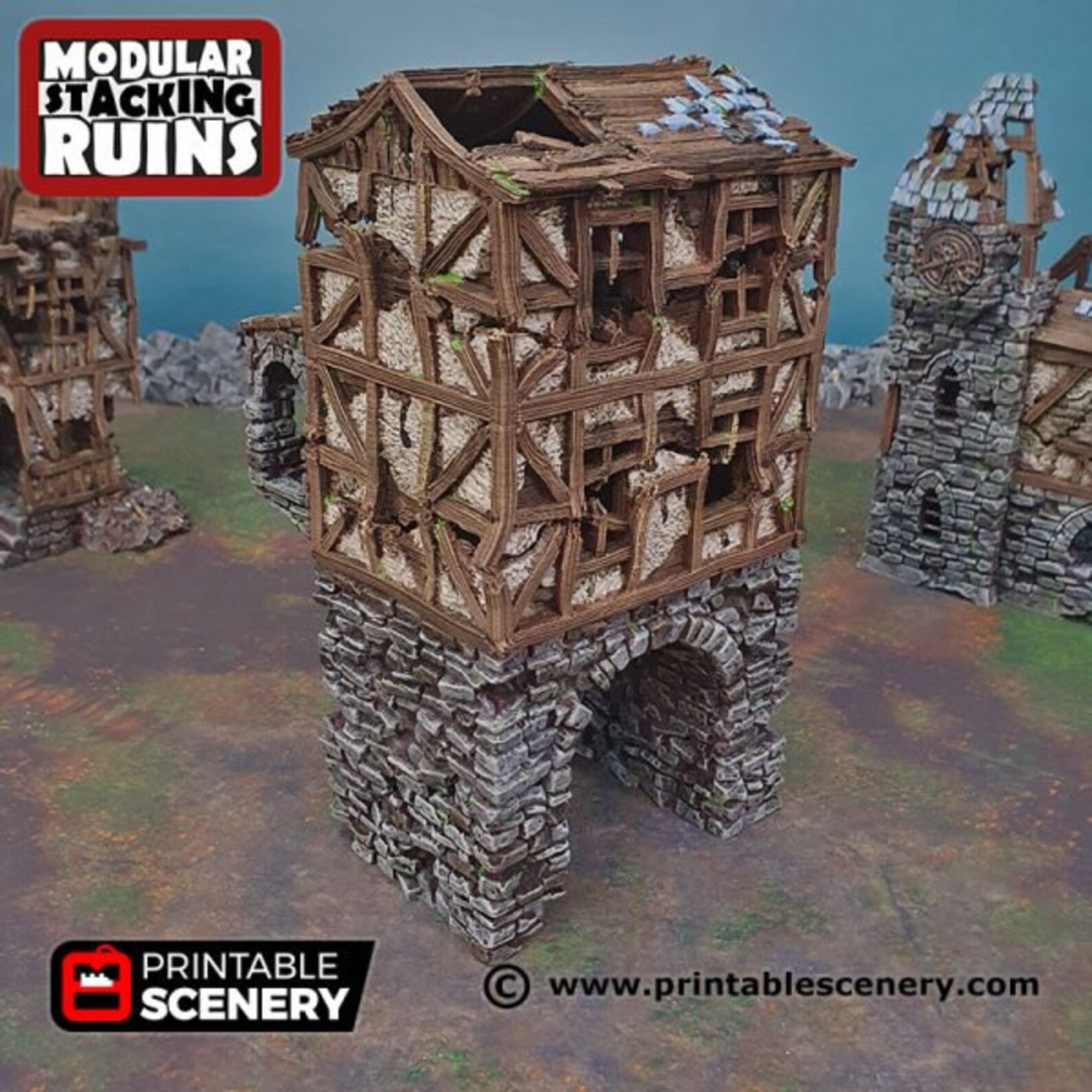 Ruined Gatehouse Entrance Gate Shadowfey Ruins 15mm 20mm 28mm 32mm 37mm ...