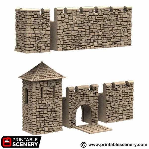 Norman Stone Fort Walls - King and Country - Printable Scenery Terrain ...