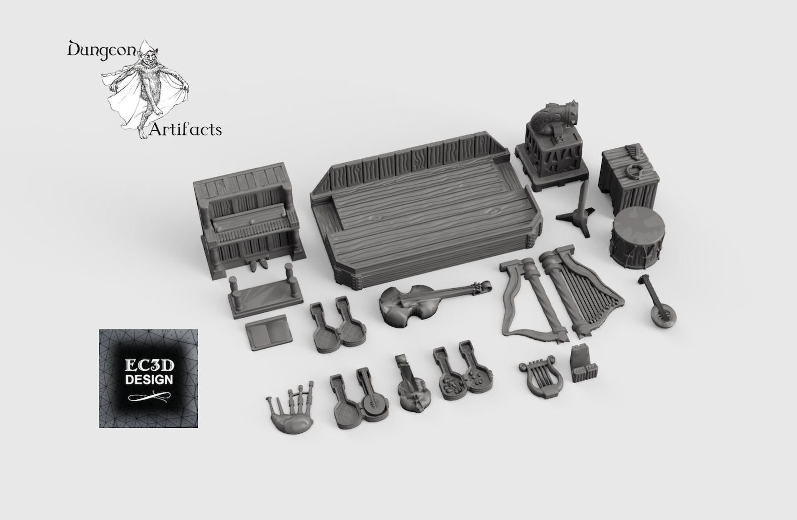 Music and Sound - Musical Instruments Set - 28mm 32mm Hero's Hoard ...