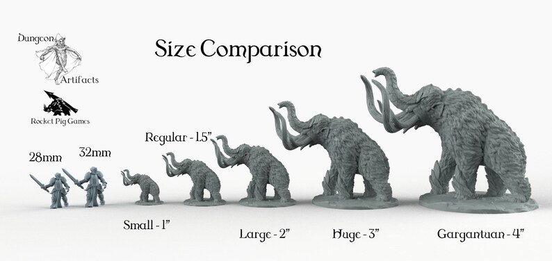 Dire Woolly Mammoth - Wargaming Miniatures Monster Rocket Pig Games D&D ...