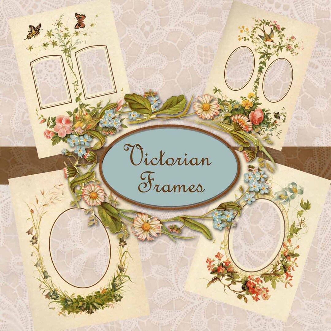 Victorian Frames Set 3 - Digital Ephemera - Junk Journal Art - Junk ...