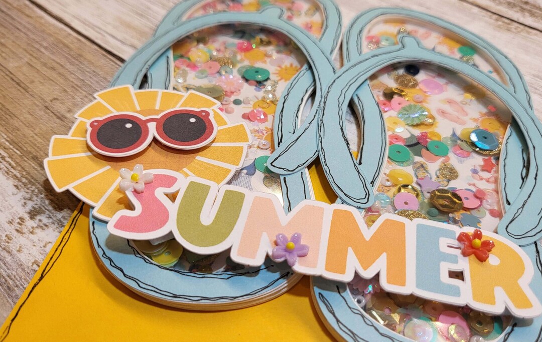 Summer Flip Flop Shaker Memdex Card Kit - Etsy