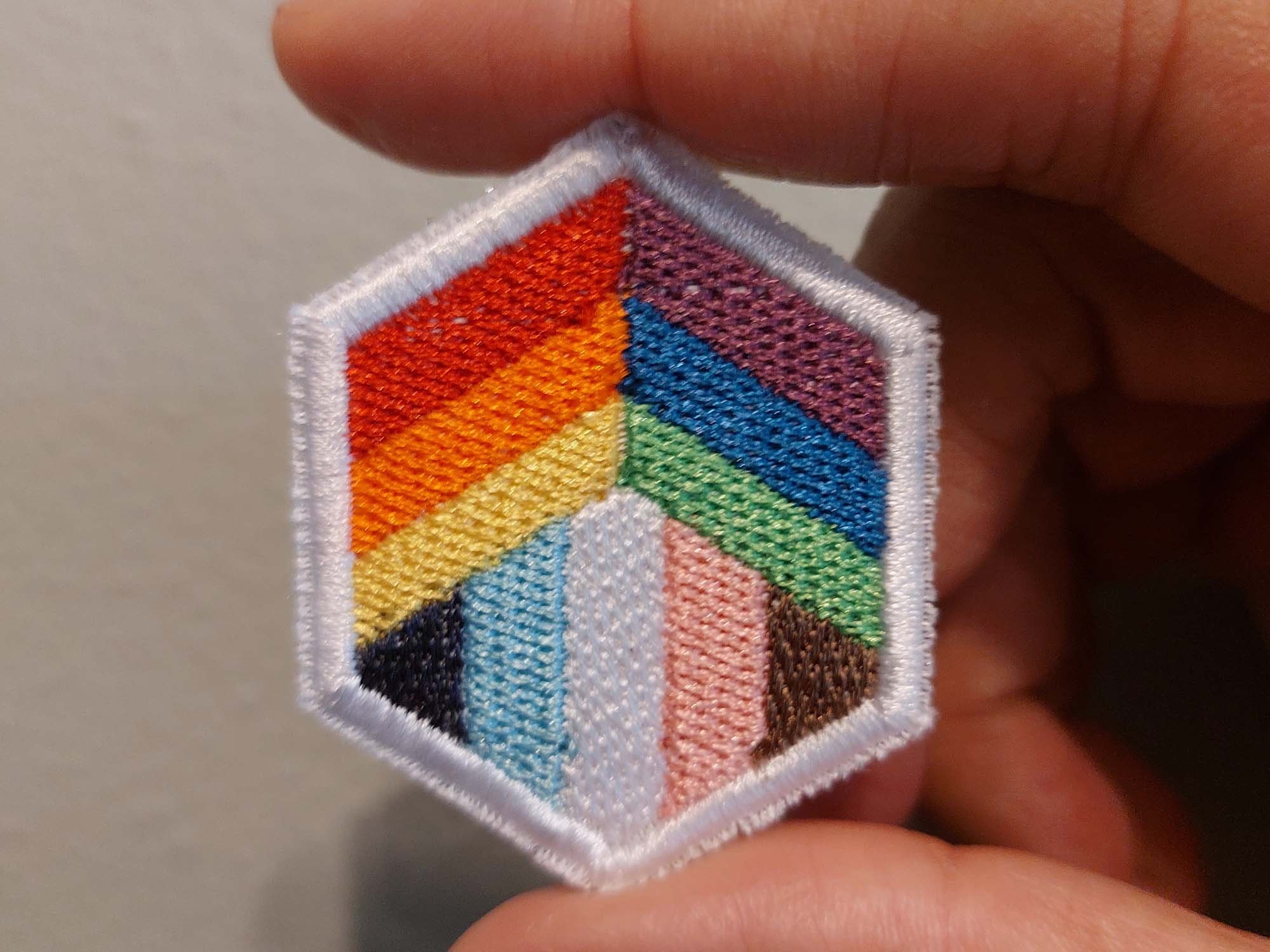 LGBTQ+ Pride Flag Sew-on Patch | Progress Pride Flag | Embroidered Sew ...