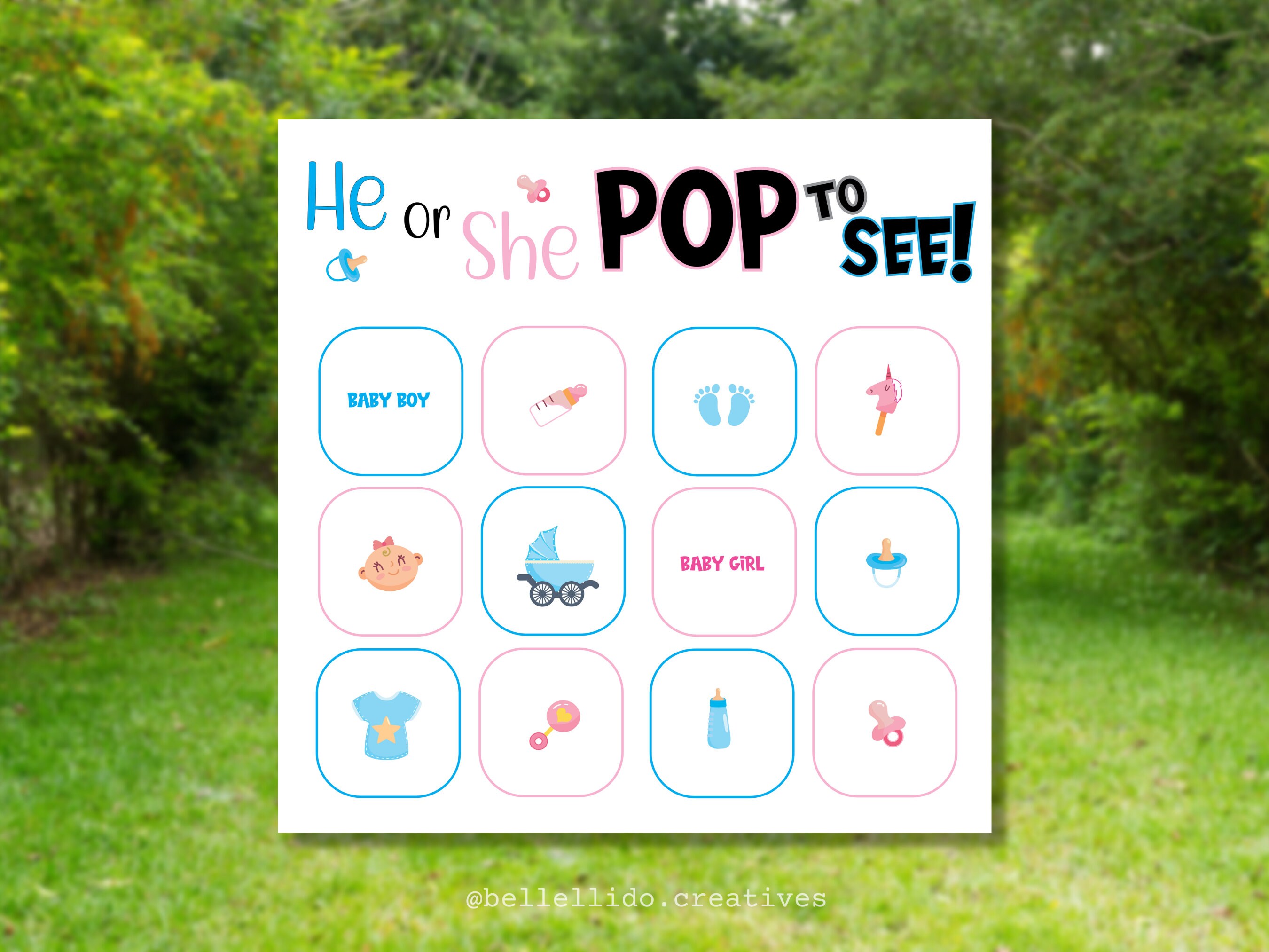 Gender Reveal 'pop to See' Banner Template | Digital Download - Etsy