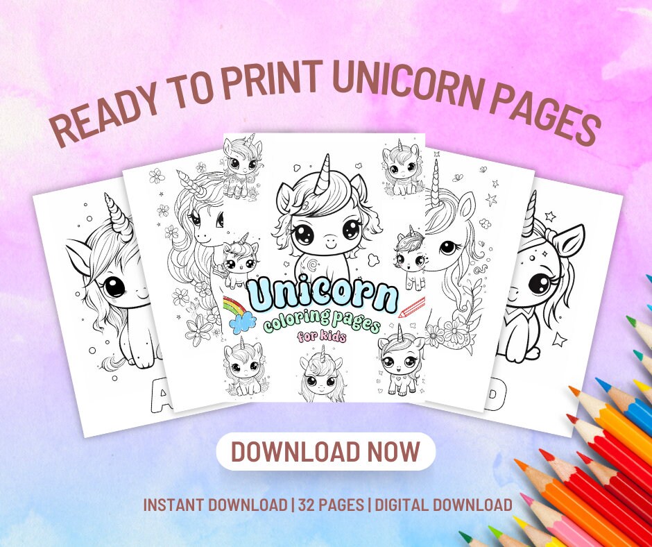 Cute Unicorn Coloring Pages With Alphabet A to Z and 0 to 10 Numbers ...