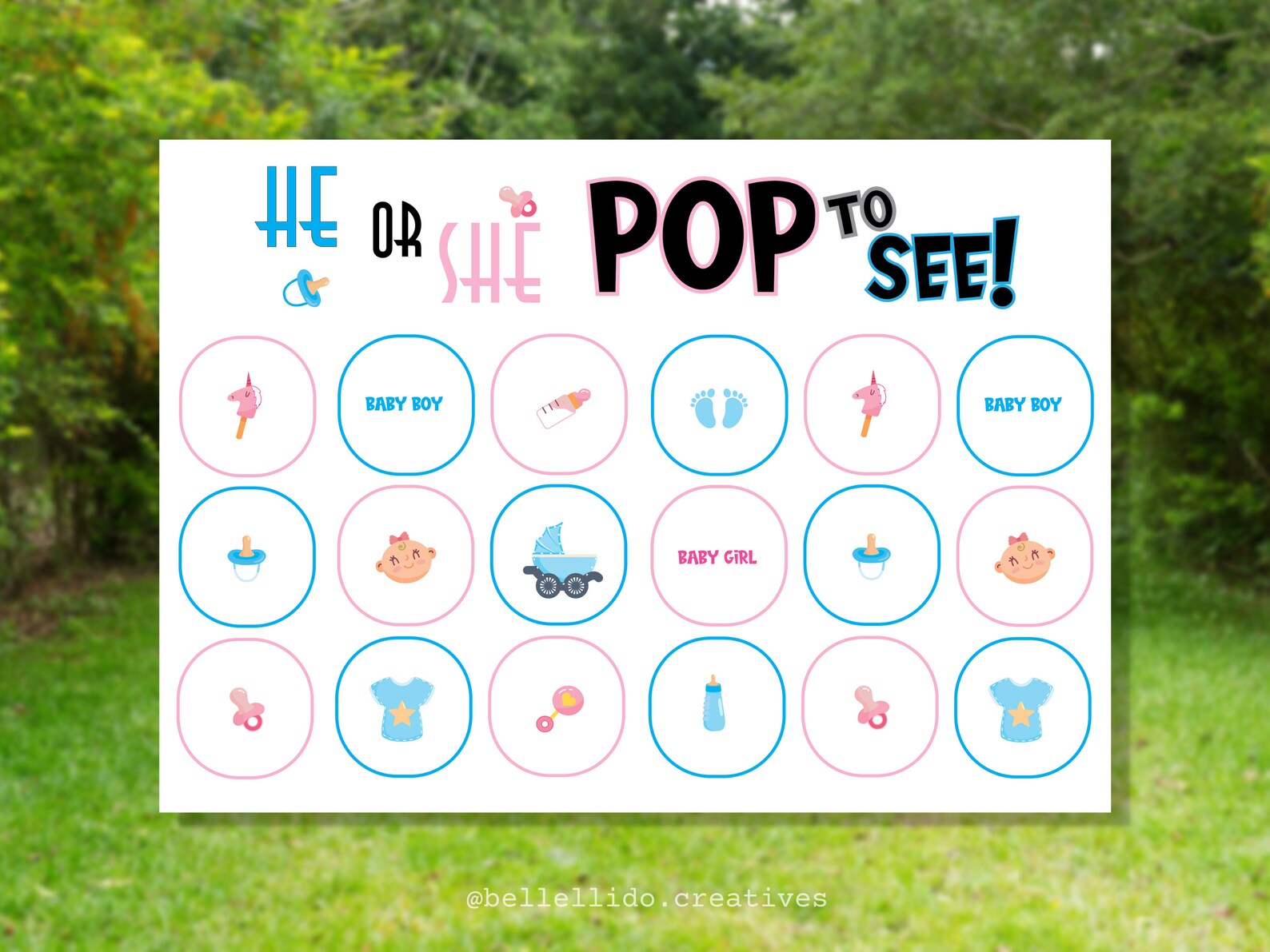 Gender Reveal 'pop to See' Banner Template | Digital Download - Etsy