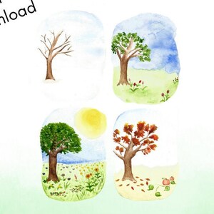 PDF Four Seasons Seasonal Steiner Waldorf-inspired Watercolor Nature ...