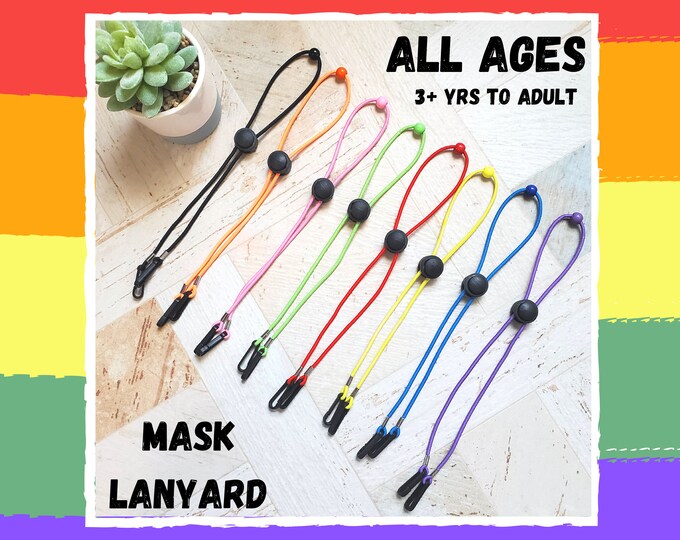 Multi Pack L Mask Lanyard, Multi-color, Face Mask Necklace, Adjustable ...