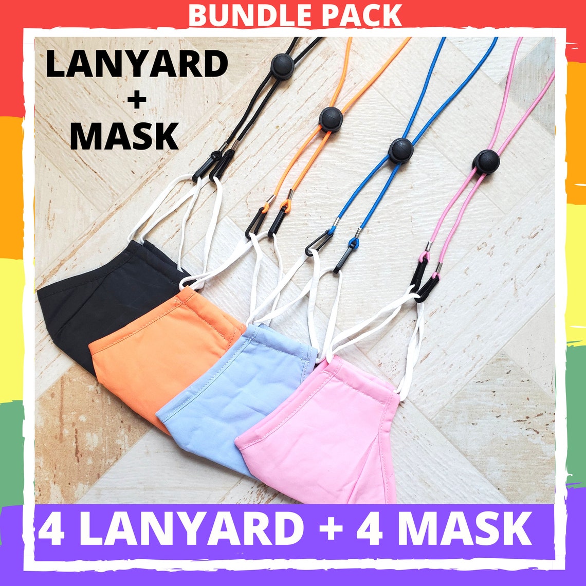 Multi Pack l Mask Lanyard Multi-color Face Mask Necklace | Etsy