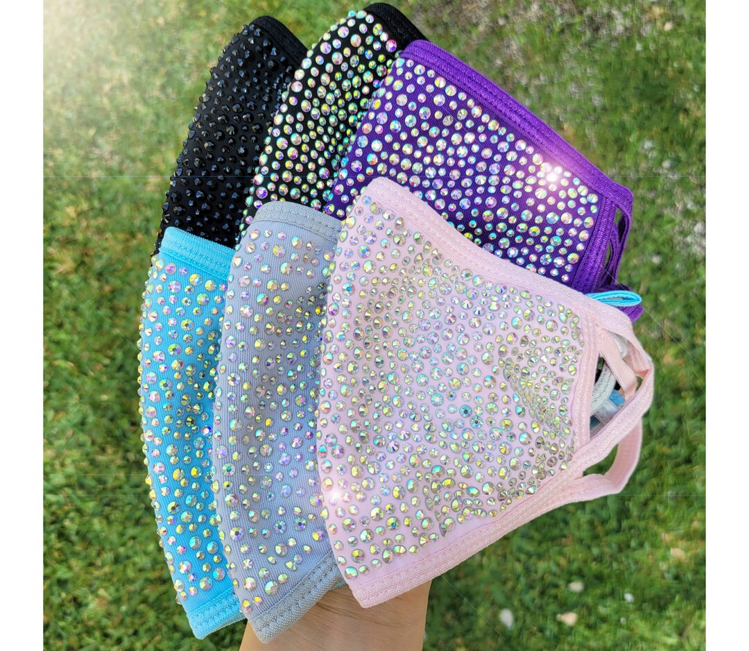 Adult Bling Sequins Face Masks L Rhinestone Fashion Masks L Washable L ...