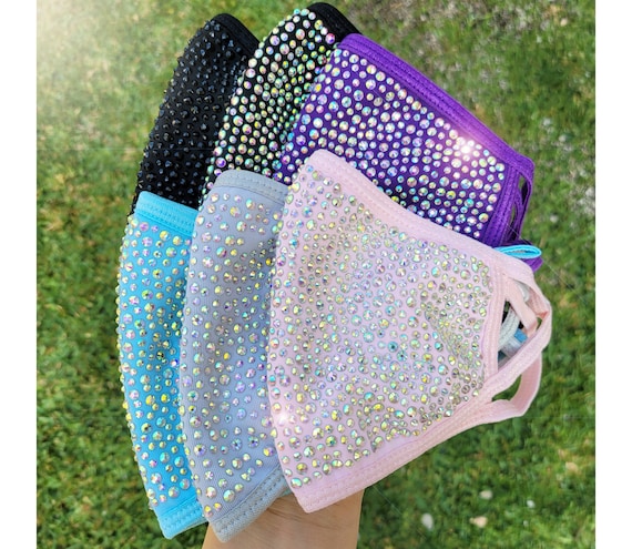 Adult Bling Sequins Face Masks L Rhinestone Fashion Masks L | Etsy