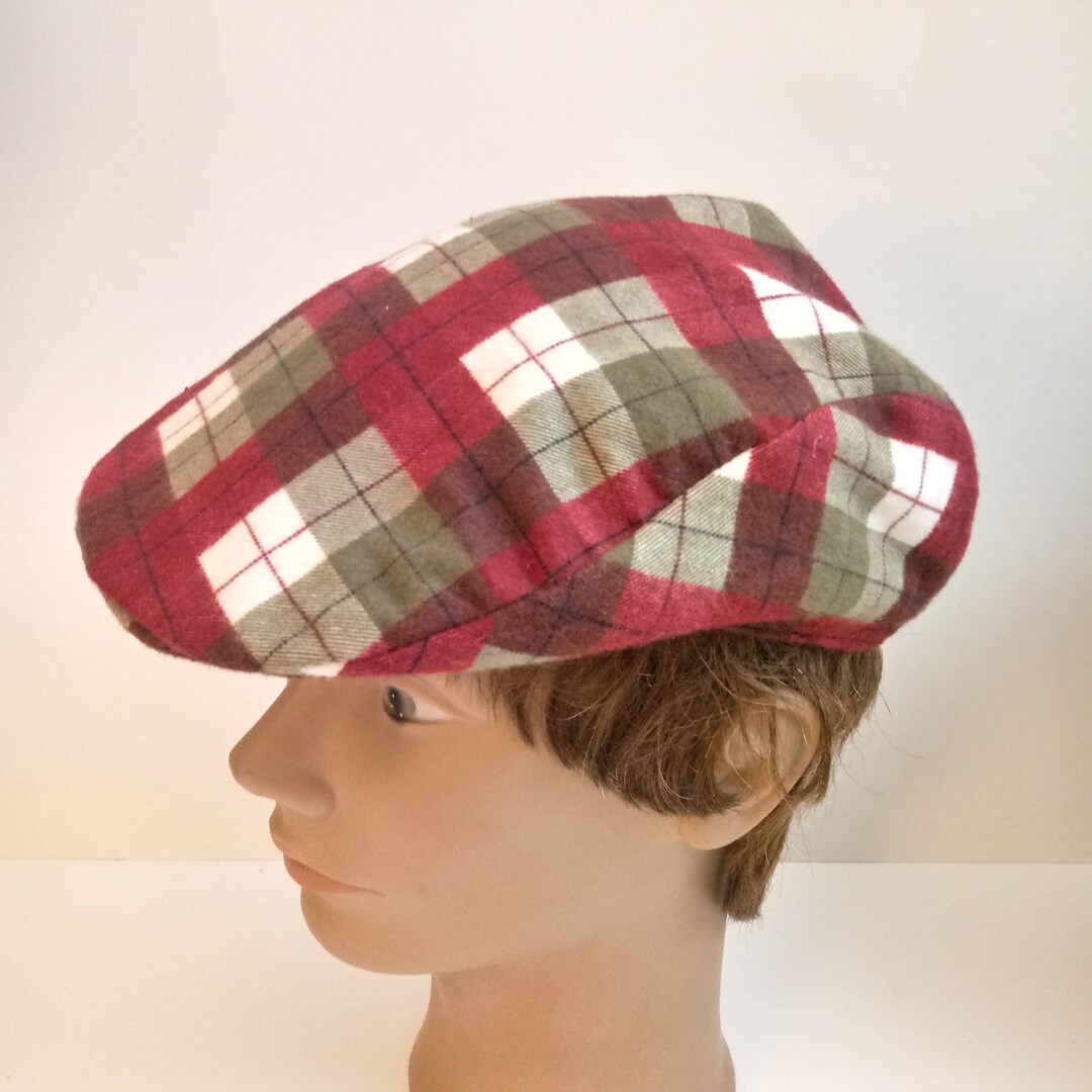 Mens Flat Cap Vintage Red Plaid Flat Cap Driving Hat Gatsby - Etsy