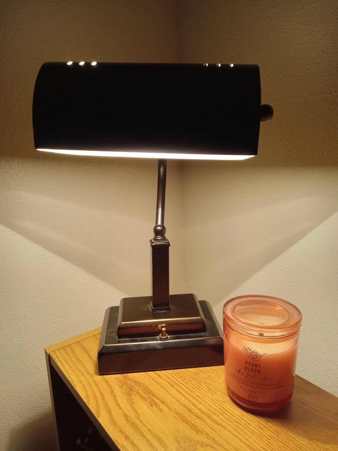 Vintage Industrial Style Metal Bankers Lamp Electric Plug in Desk Lamp ...