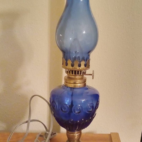 Cobalt Blue Oil Lamp - Etsy