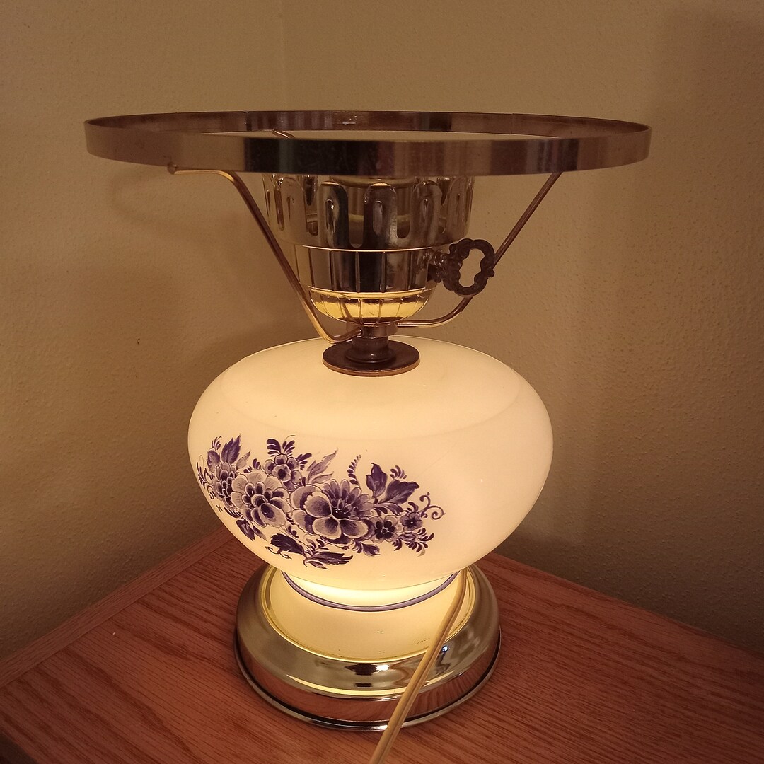 Hurricane Lamp Base Only Vintage 1960s 3 Way Floral Hand - Etsy