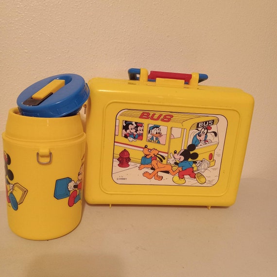 Vintage plastic kids childrens yellow plastic lunch b… - Gem