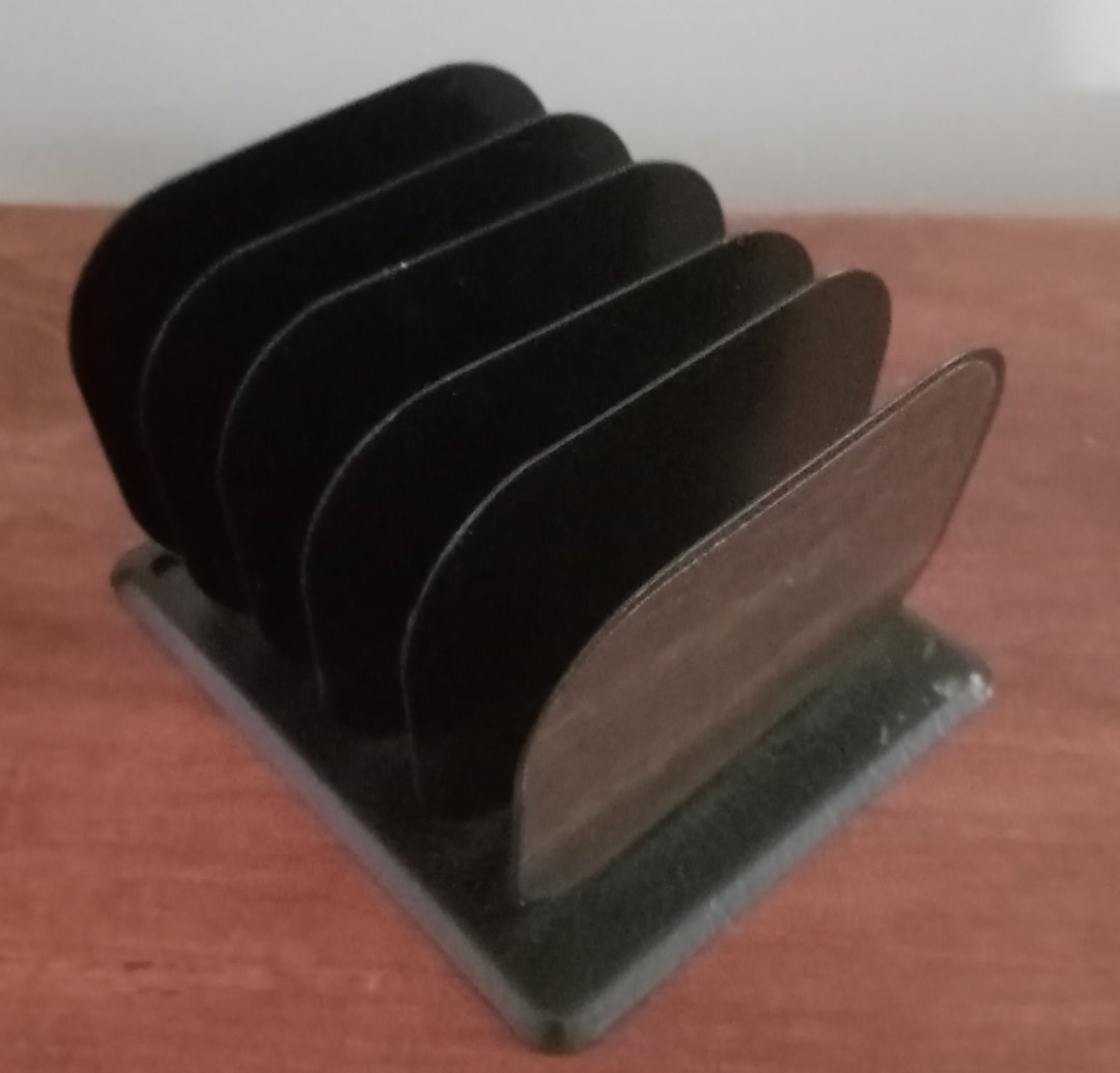 Vintage Table Top Small File Organizer Home Office Metal Desk Storage ...