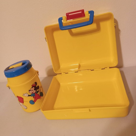 Vintage plastic kids childrens yellow plastic lunch b… - Gem