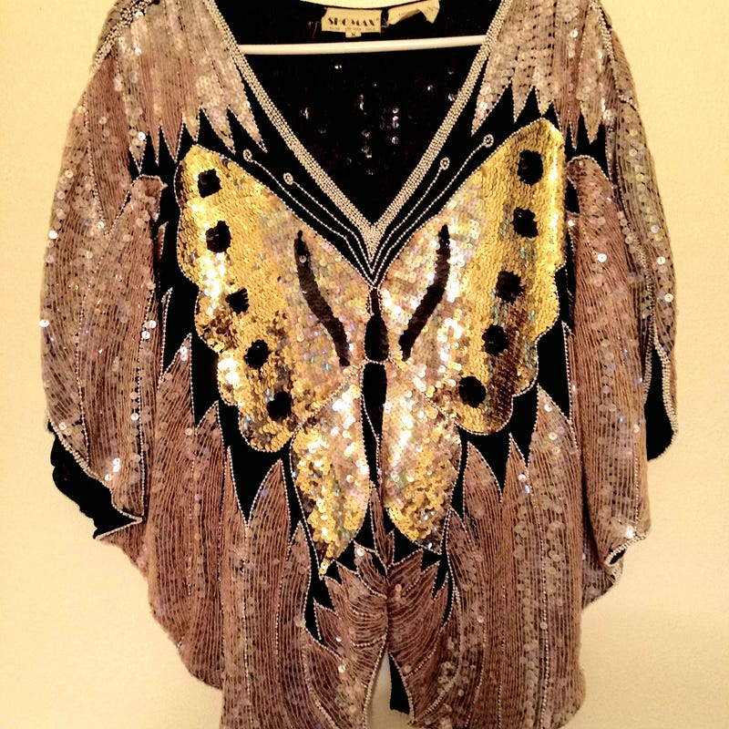 Sequin Butterfly Top - Etsy