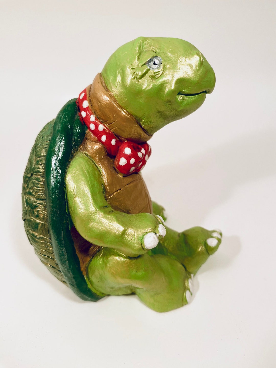 Turtle Figurine Painted Statue Hand Painted Turtle Cute - Etsy