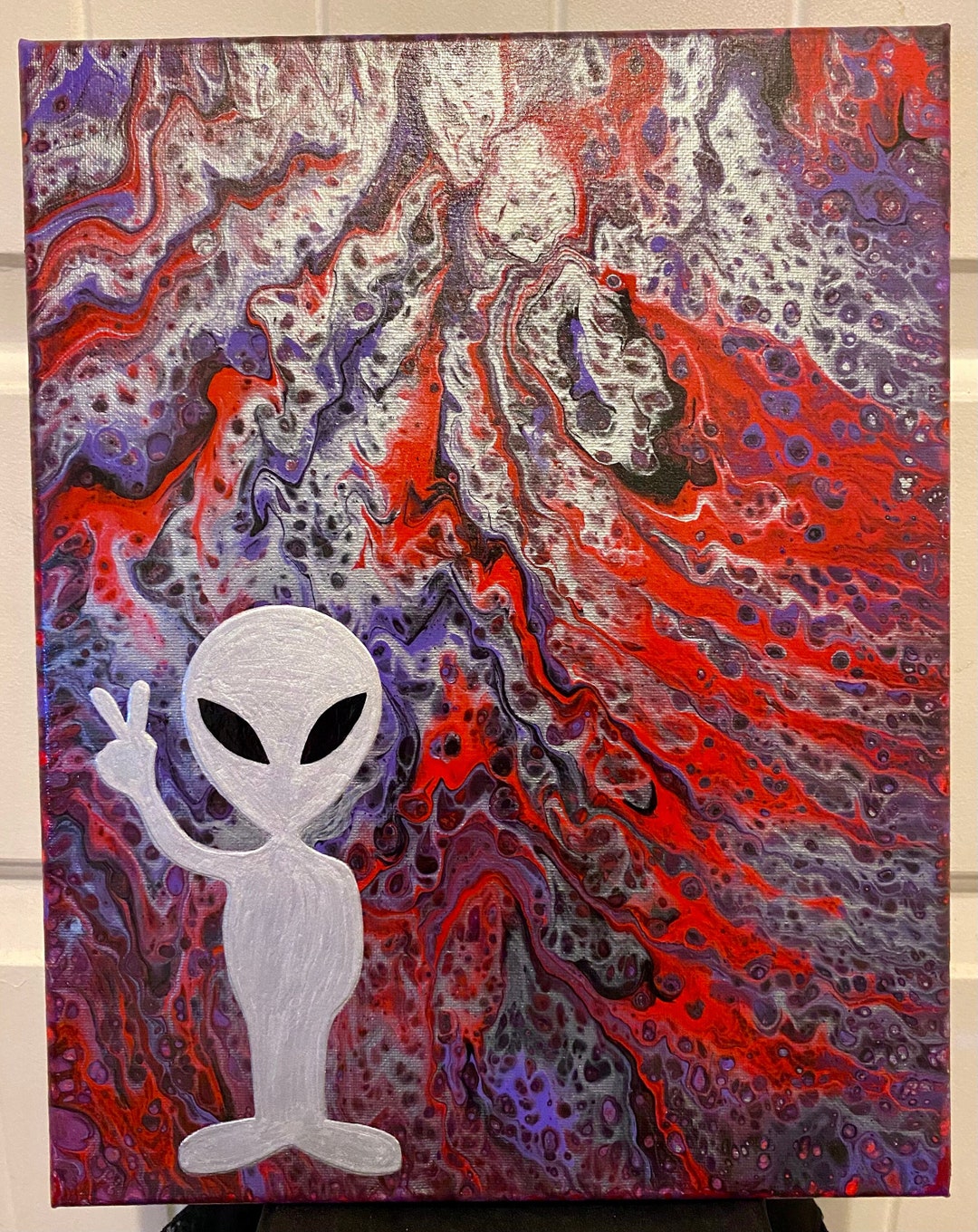 Alien Art, Space Painting, Extraterrestrial Art Piece, Original Space ...